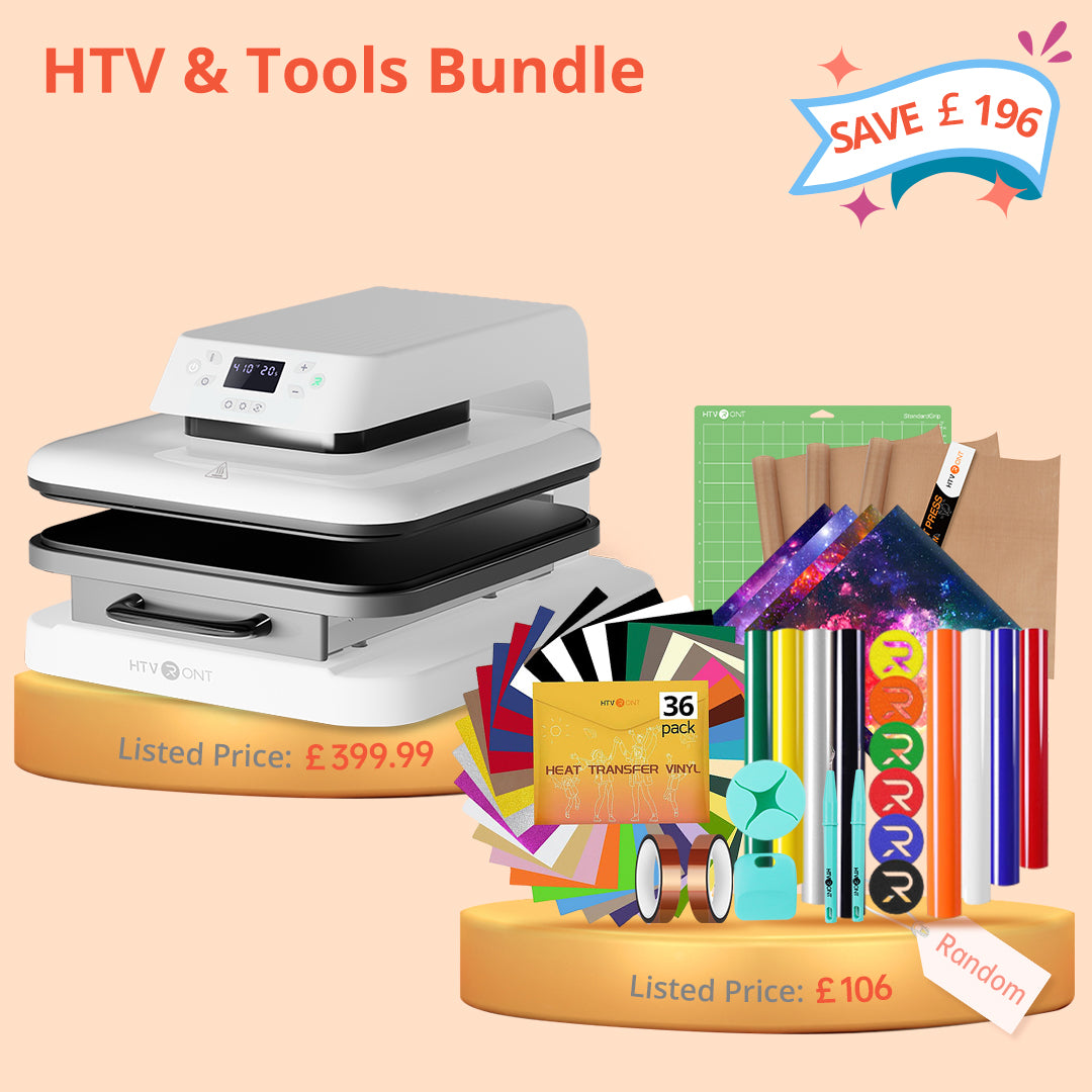 [HTV & Tools Bundle] HTVRONT Auto Heat Press Machine 15" x 15" 230V ...