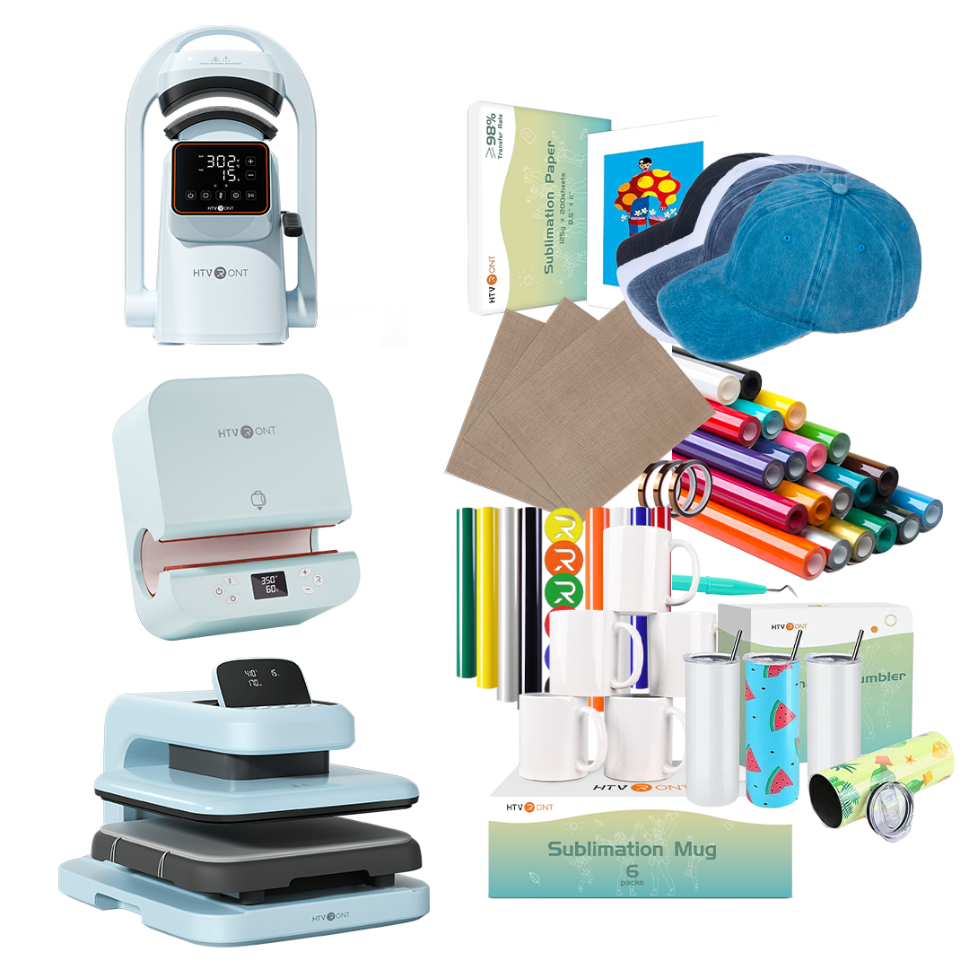 [All-in-One Bundle] HTVRONT Auto Heat Press 2 + HTVRONT Tumbler Heat P ...